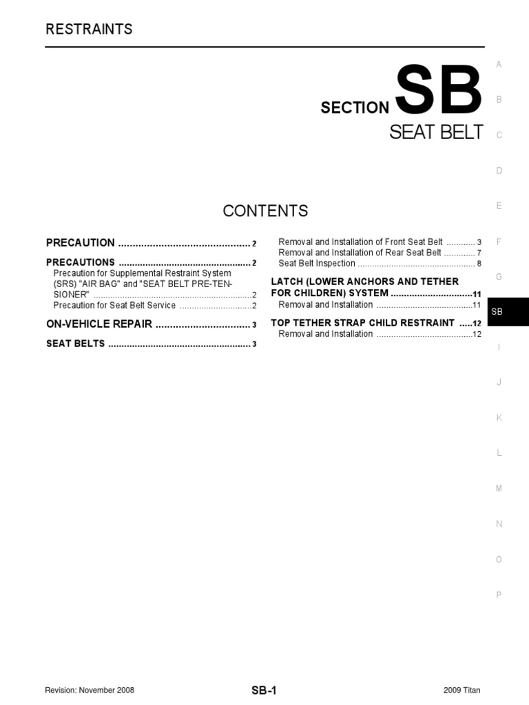 Seat Belt: Section | PDF | Airbag | Seat Belt