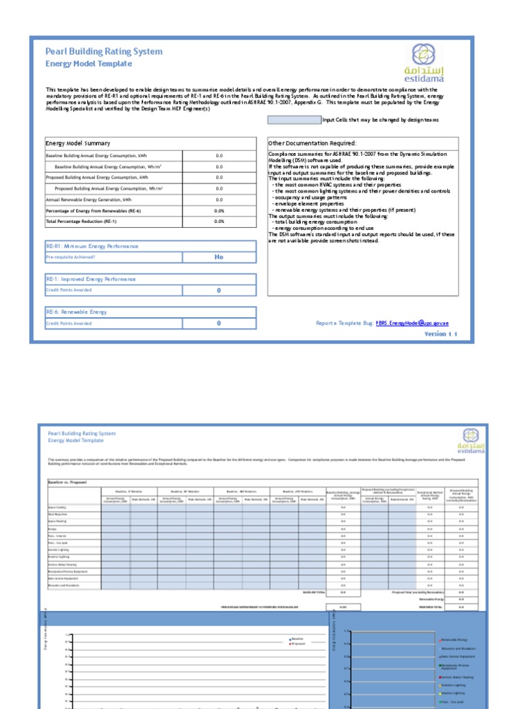 Energy Model Template v1.1 | PDF | Hvac | Air Conditioning