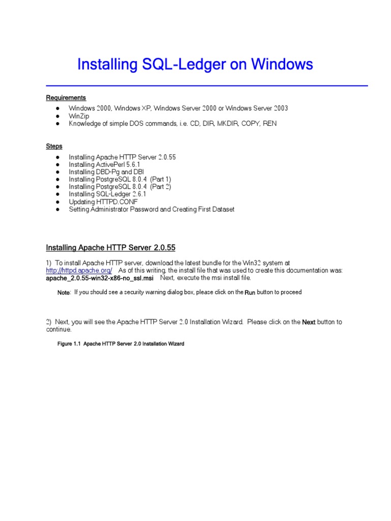 SQL Ledger Instalation | Download Free PDF | Postgre Sql | Apache Http ...