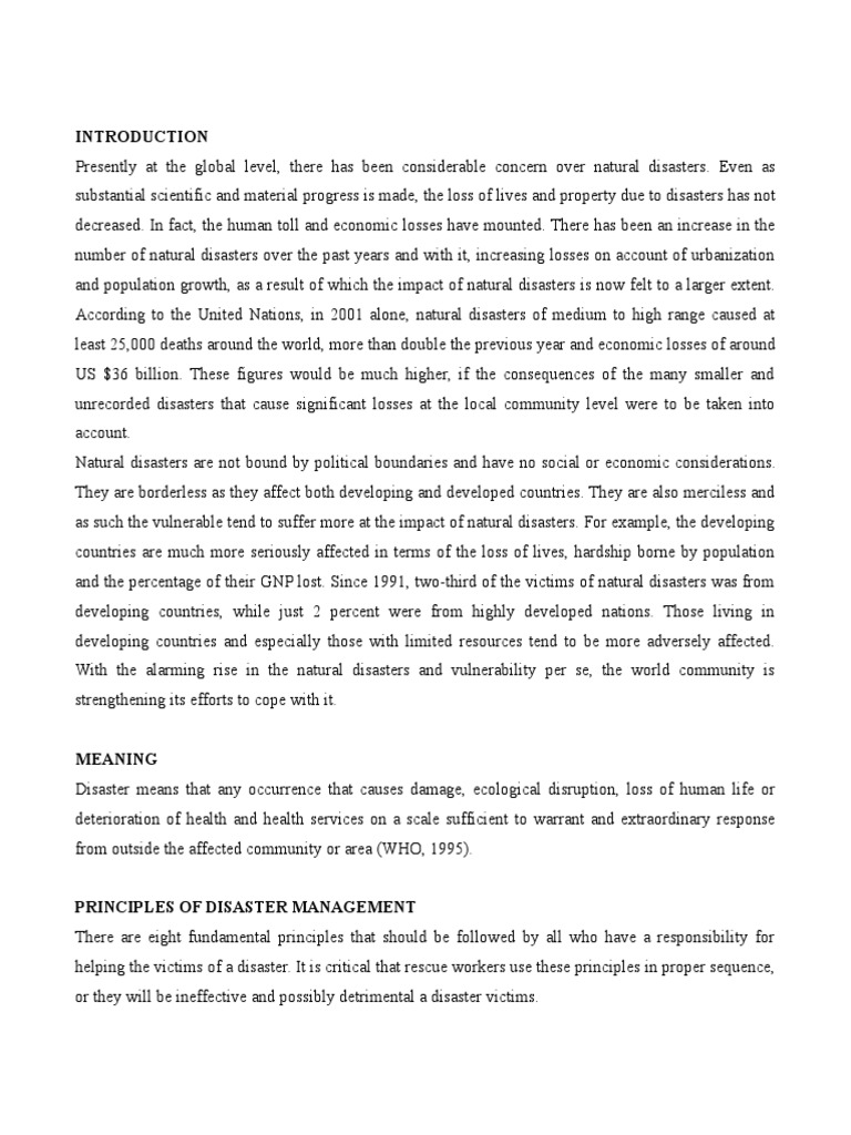 Disaster Nursing Pdf Emergency Management Risk Management