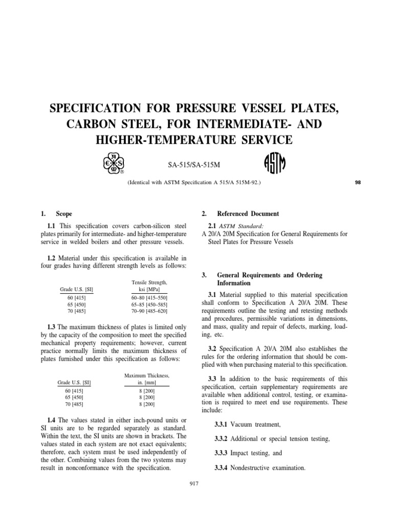 Astm A 515 | PDF | Structural Steel | Specification (Technical Standard)