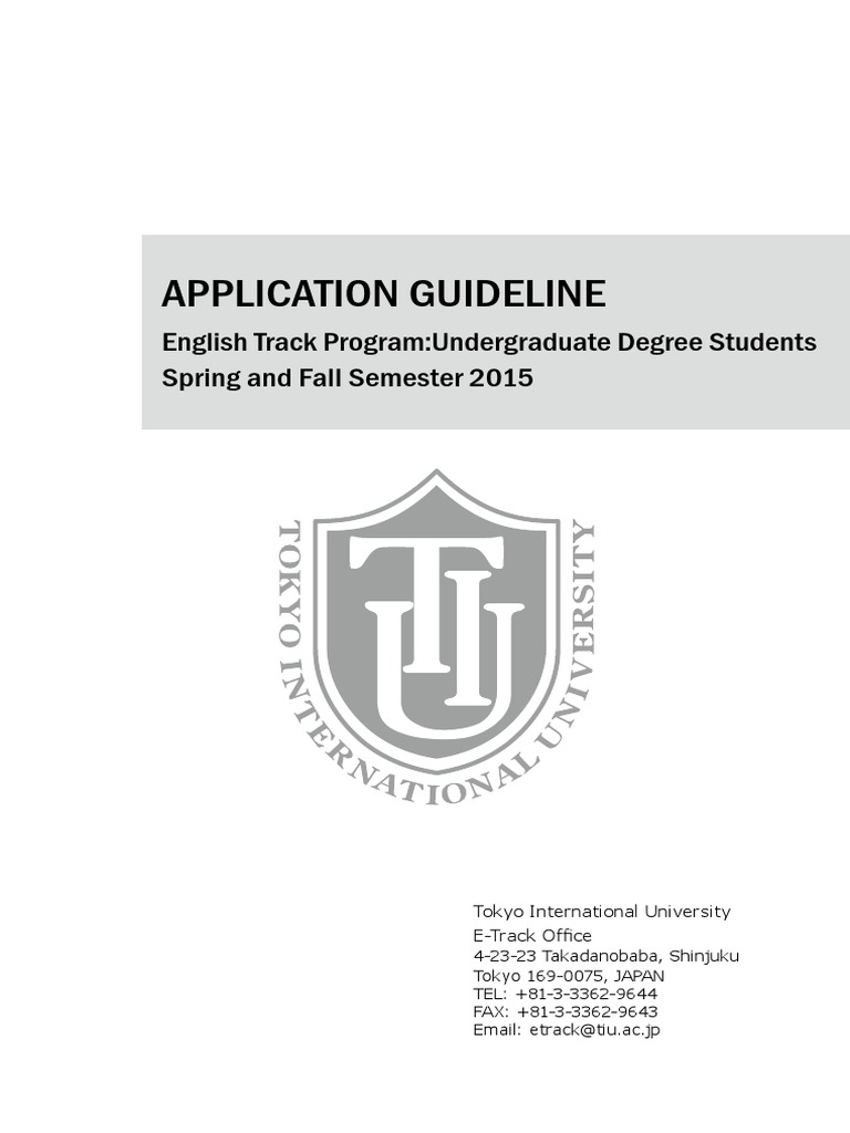 Application Guideline 2015 | PDF