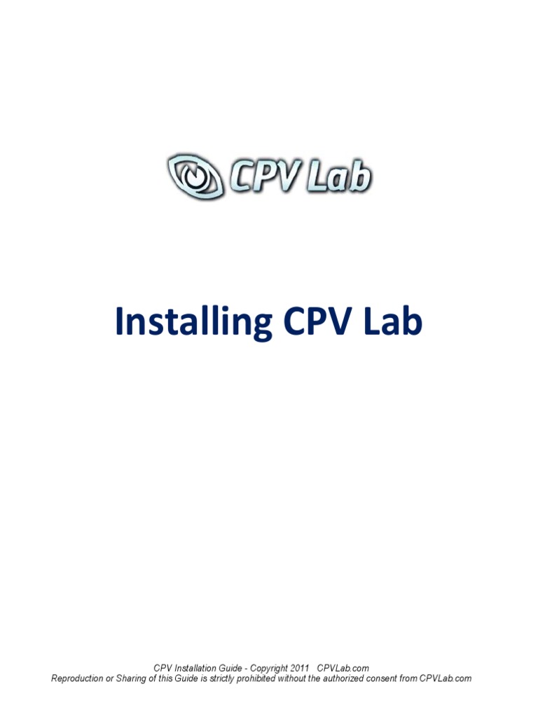 CPV Lab Installation Instructions | PDF | Source Code | License