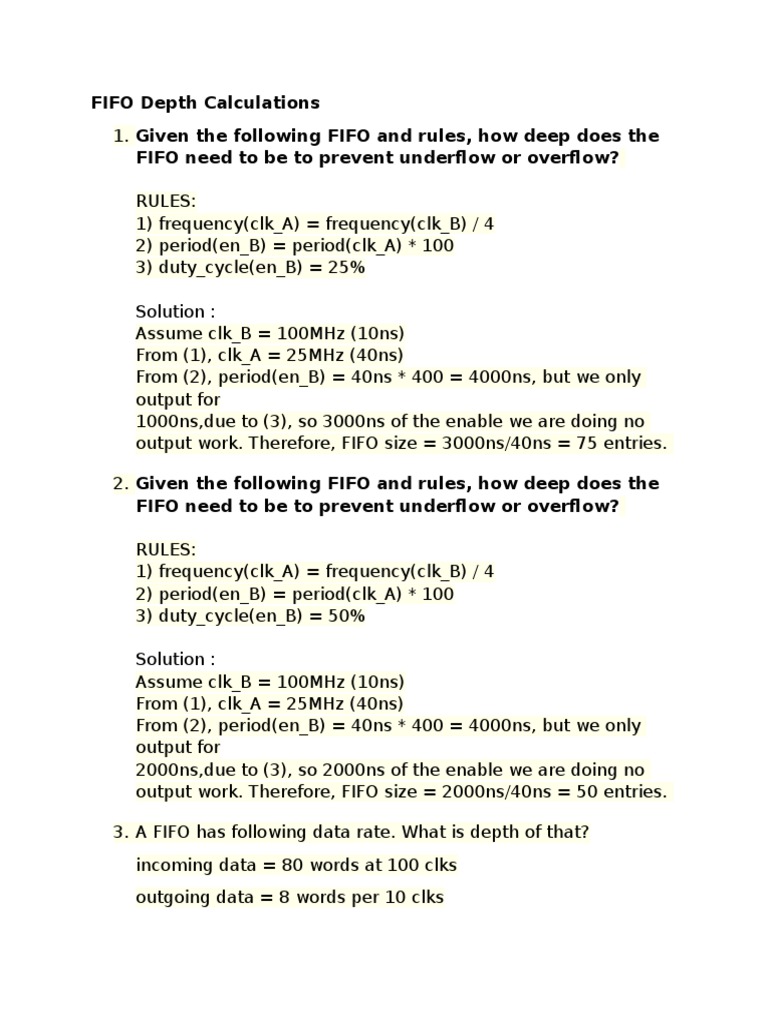 Fifo Depth | PDF | Telecommunications Engineering | Telecommunications