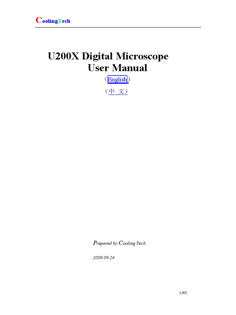 U200X Digital Microscope User Manual | PDF | Device Driver | Usb