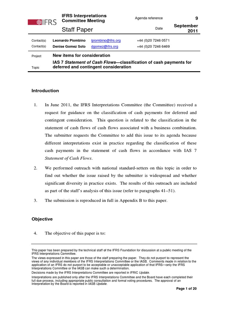 IFRS 3 - Deferred and Contingent Consideration Discussion ...