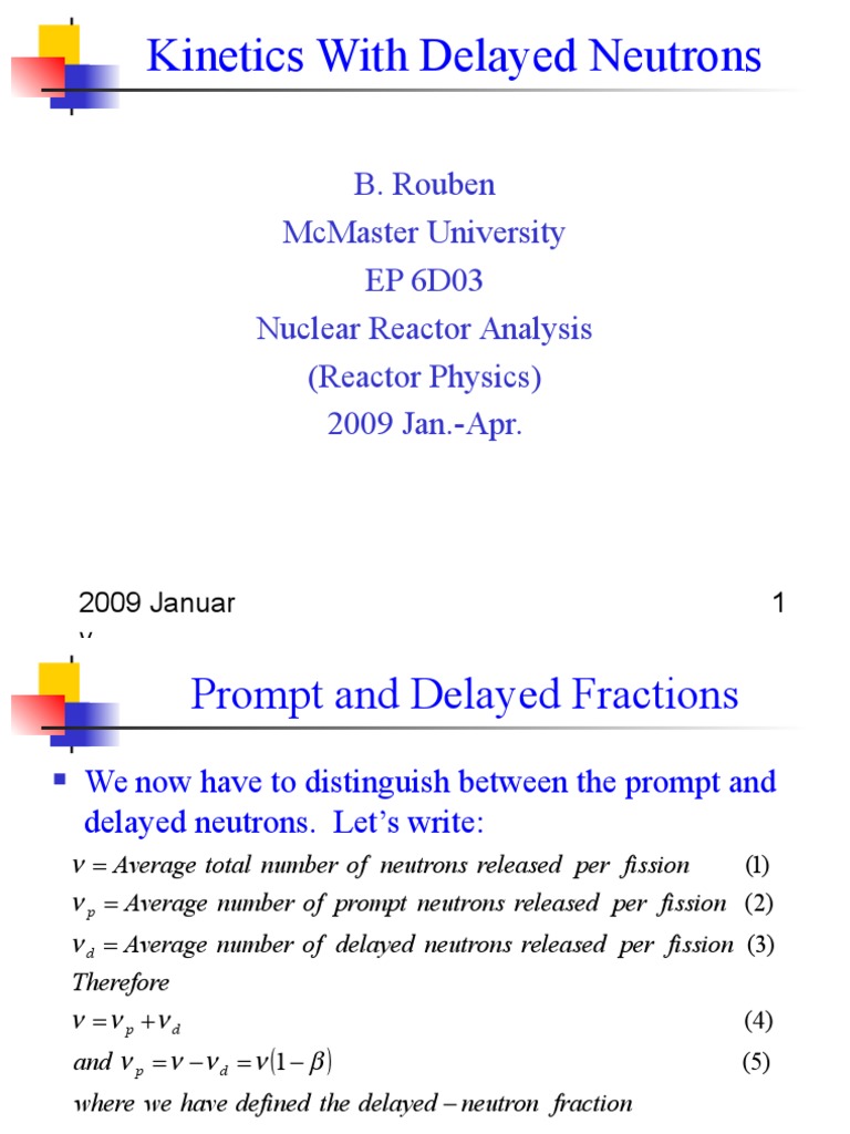 20 Kinetics With Delayed Neutrons | PDF | Nuclear Fission | Exponentiation