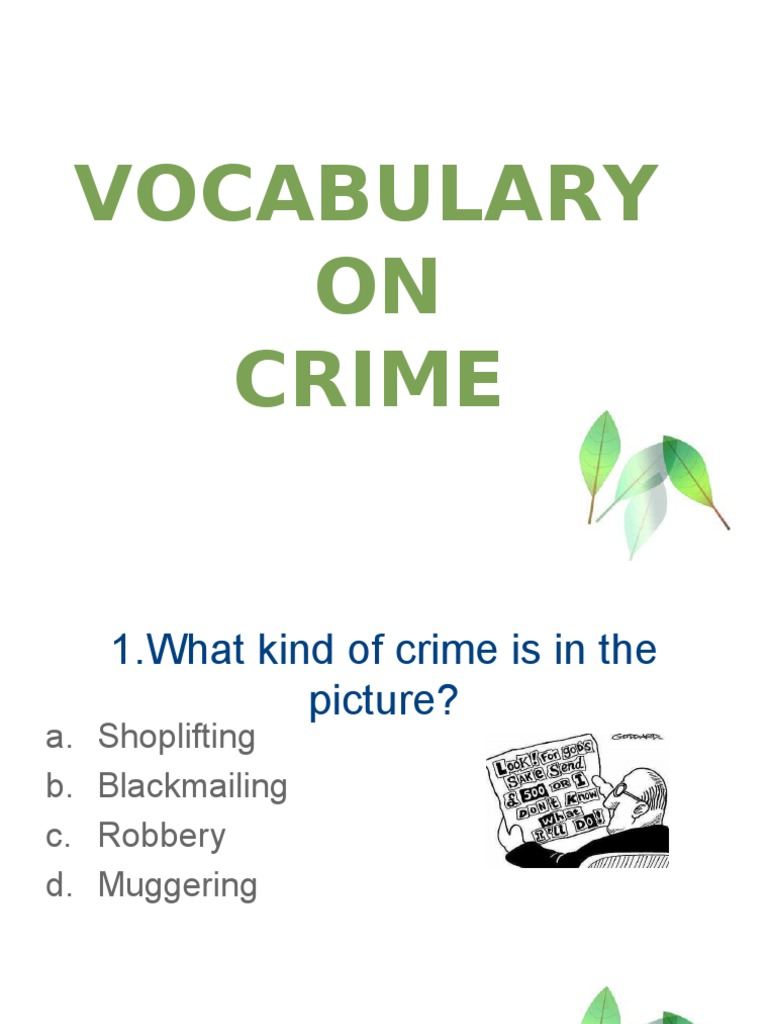 Understanding Muggering in Crime Vocabulary | PDF | Social Science