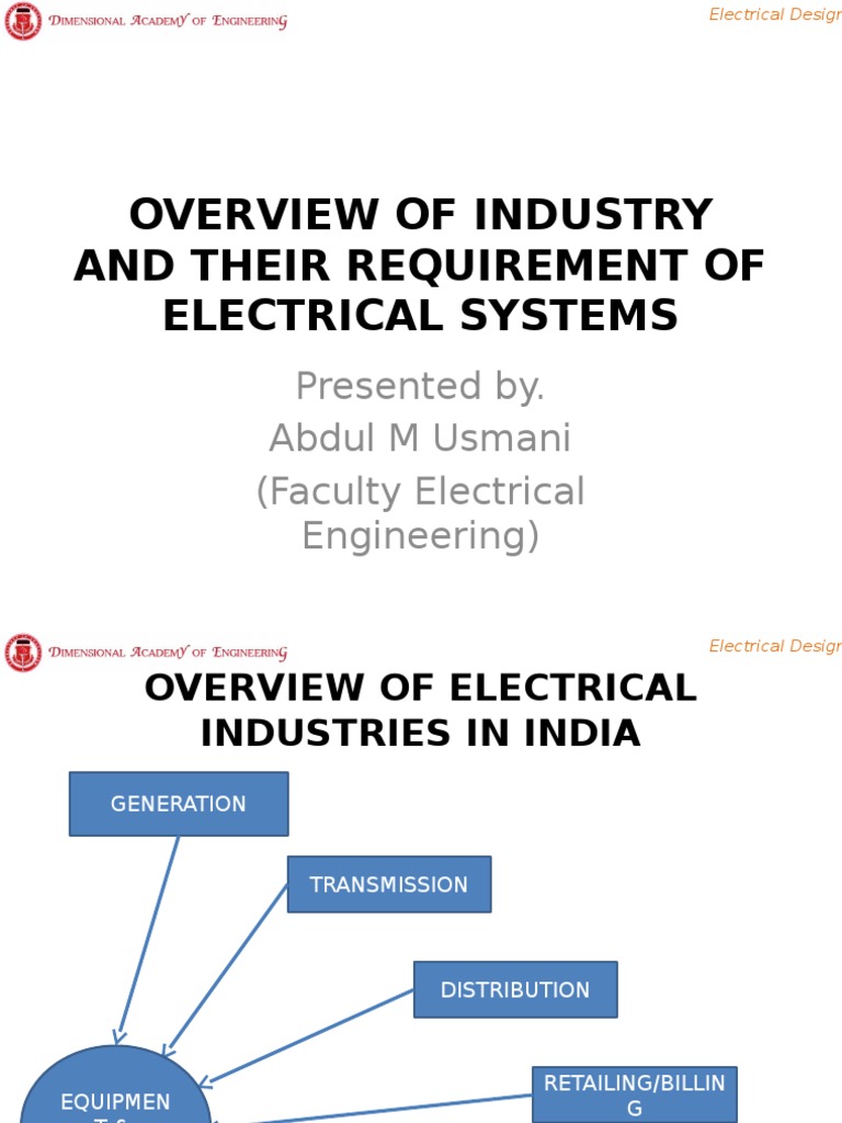 Electrical System Design Required For Industry Overview | PDF | Fossil ...