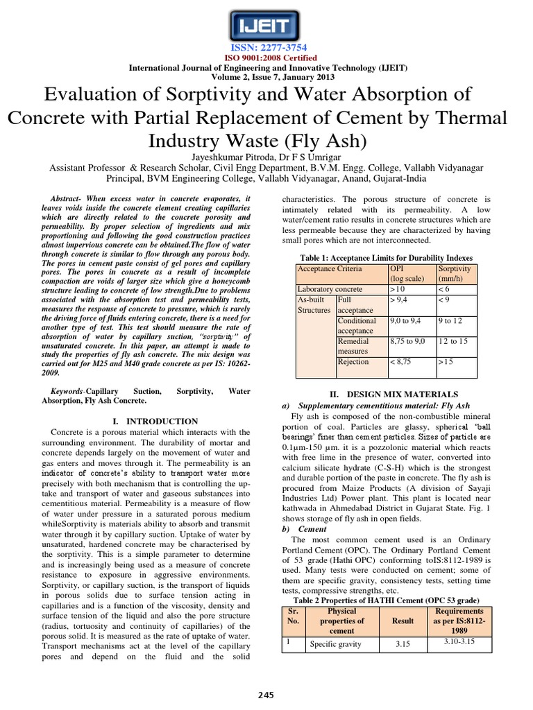 Sorptivity Test 01 | Download Free PDF | Porosity | Fly Ash