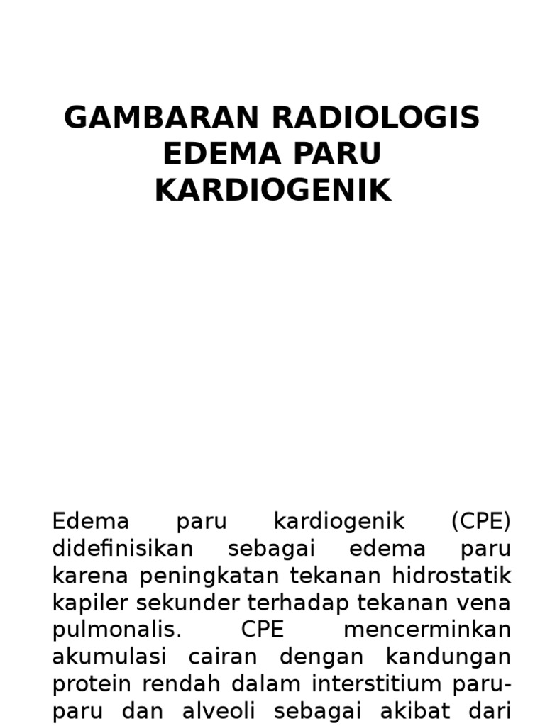 Gambaran Radiologis Edema Paru Kardiogenik | PDF