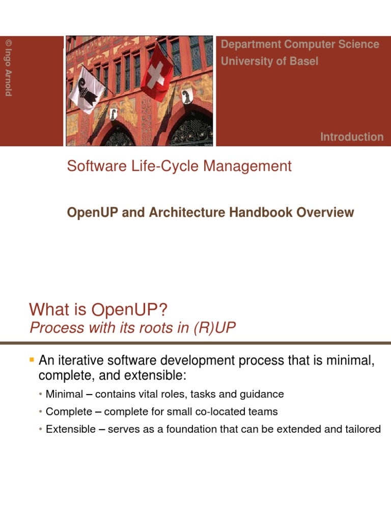 Software Life-Cycle Management: Openup and Architecture Handbook ...