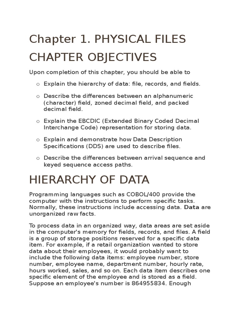 Physical File Basics | PDF | Binary Coded Decimal | Database Index