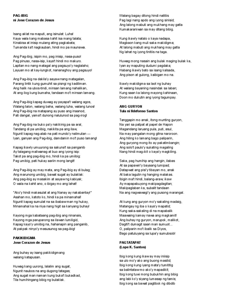 FIlipino Tula | PDF