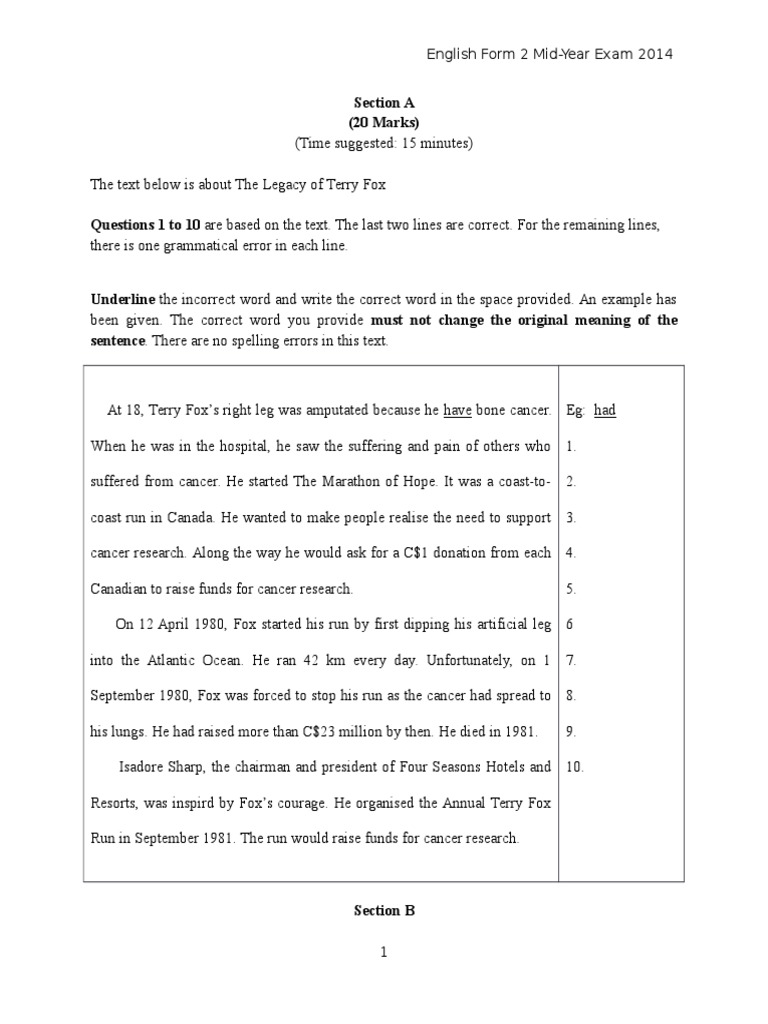 English Exam 2 | PDF | Nature