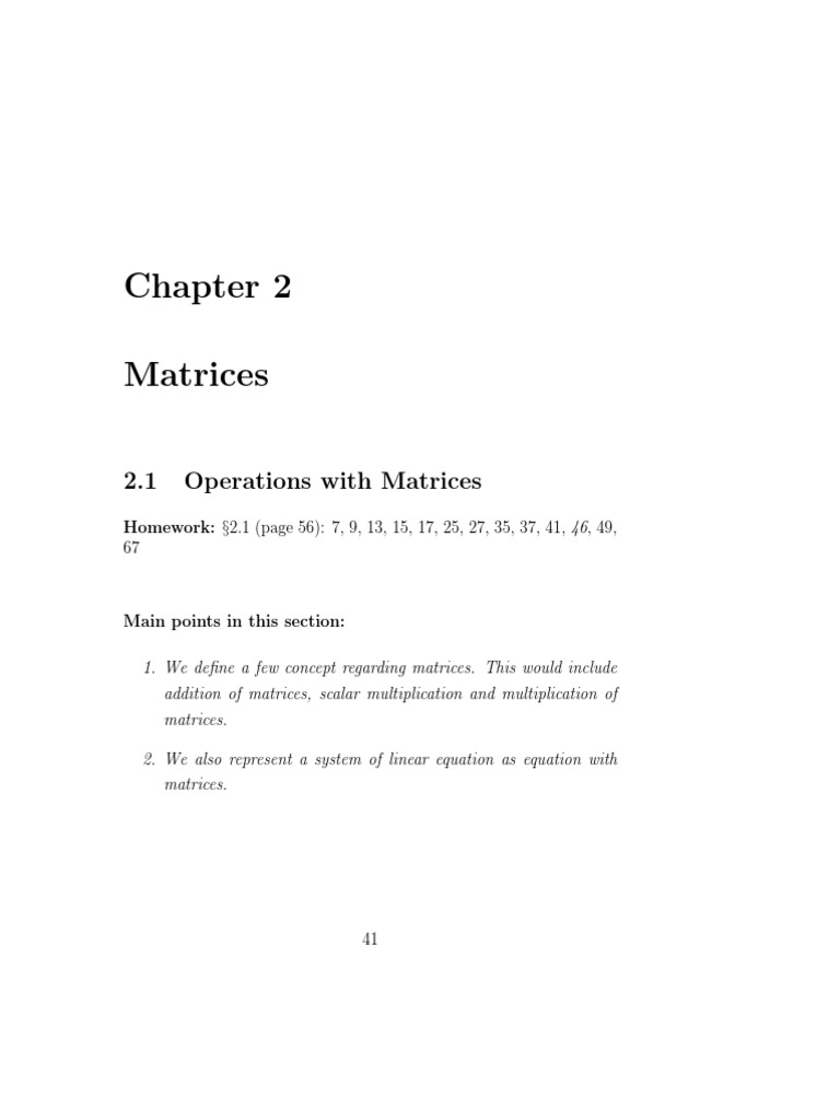 2.1 Operations With Matrices | PDF | Matrix (Mathematics) | Functions And Mappings