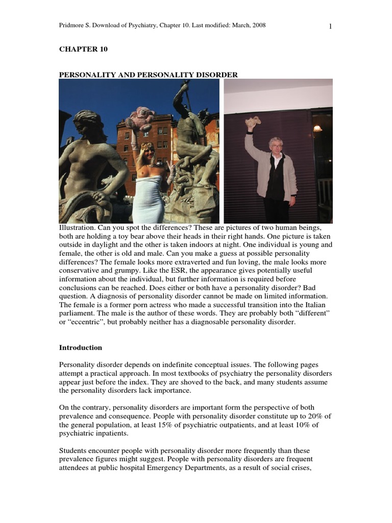 Chapter 10 Personality Disorders Pdf Diagnostic And Statistical