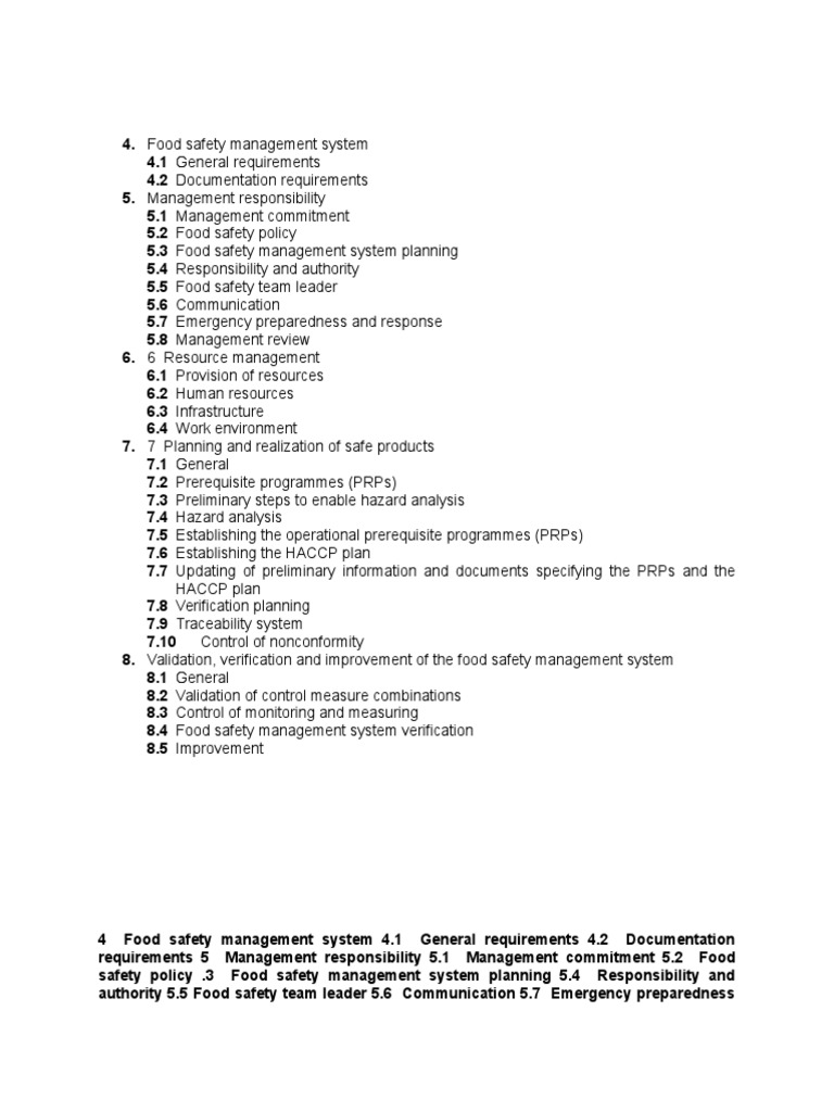 Food Safety Management System | PDF | Hazard Analysis And Critical ...