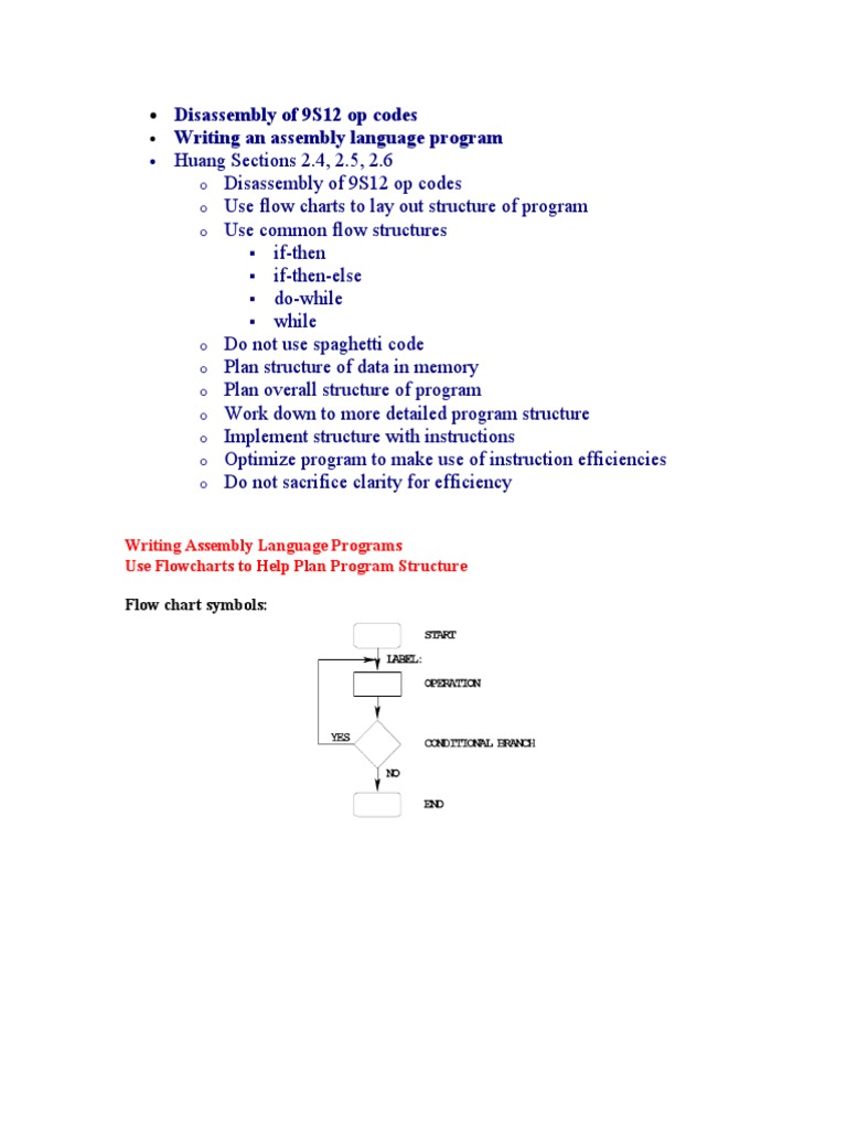 Disassembly of 9S12 Op Codes Writing An Assembly Language Program | PDF | Pointer (Computer ...