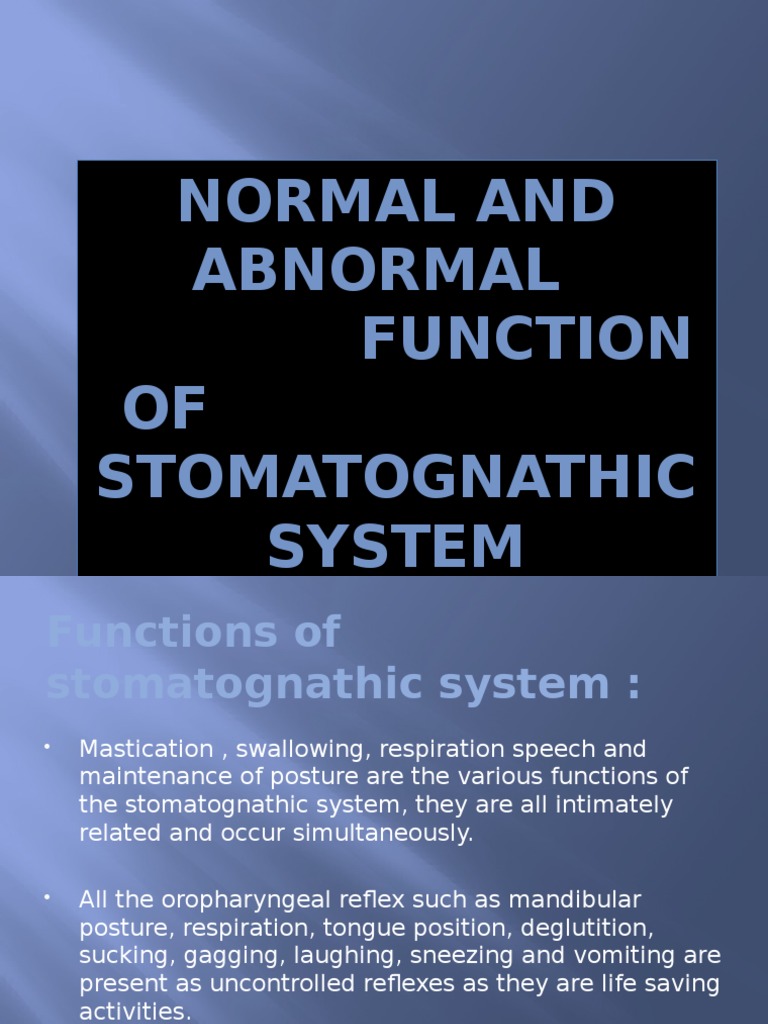Stomatognathic System | PDF | Animal Anatomy | Human Anatomy