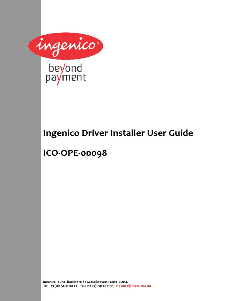 Ingenico Driver Installer User Guide ICO-OPE-00098 | PDF | Installation ...
