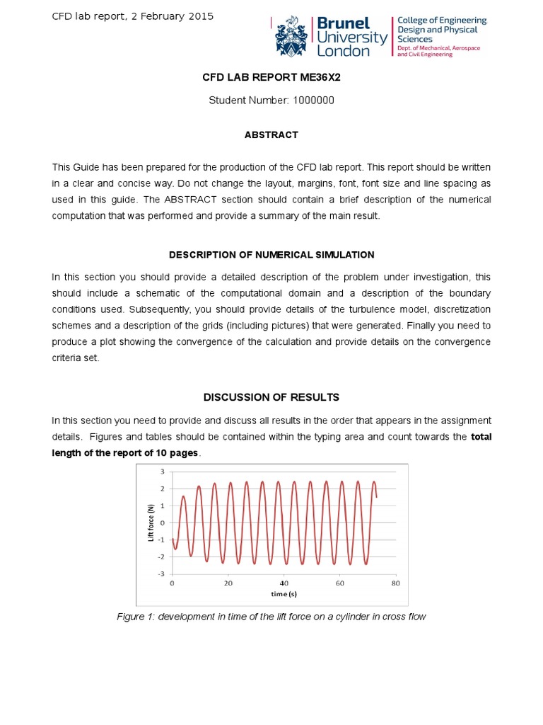 CFD Lab Report Guidelines | PDF | Computational Fluid Dynamics | Areas ...