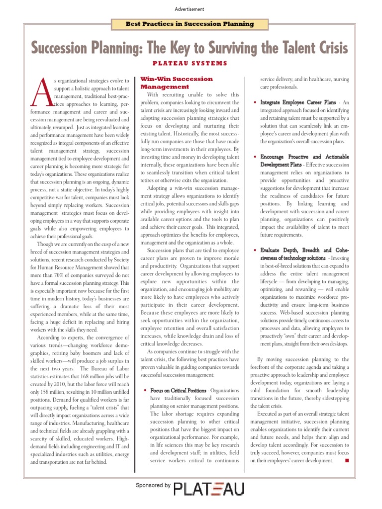 Best Practice in Succession Planning 204 | PDF | Succession Planning ...