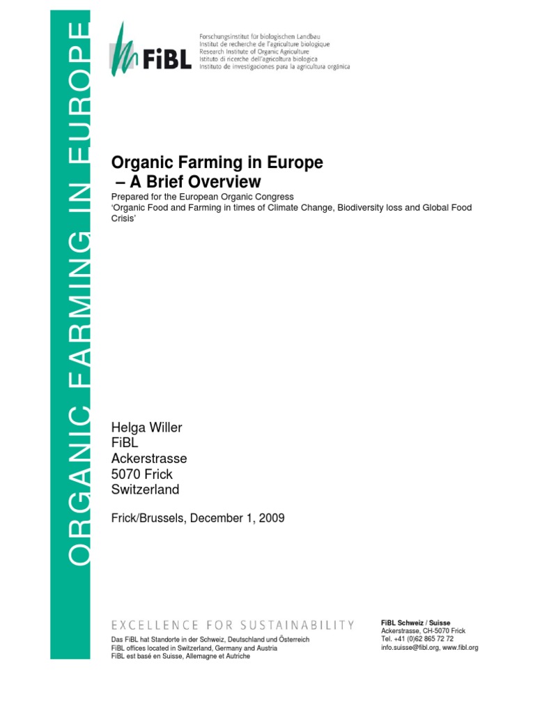 Overview of Organic Farming in Europe | PDF | Organic Farming ...