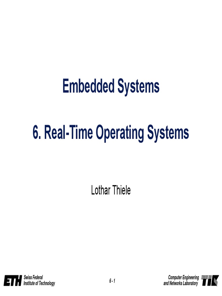 Embedded Systems 6. Real-Time Operating Systems: Lothar Thiele | PDF | Thread (Computing ...