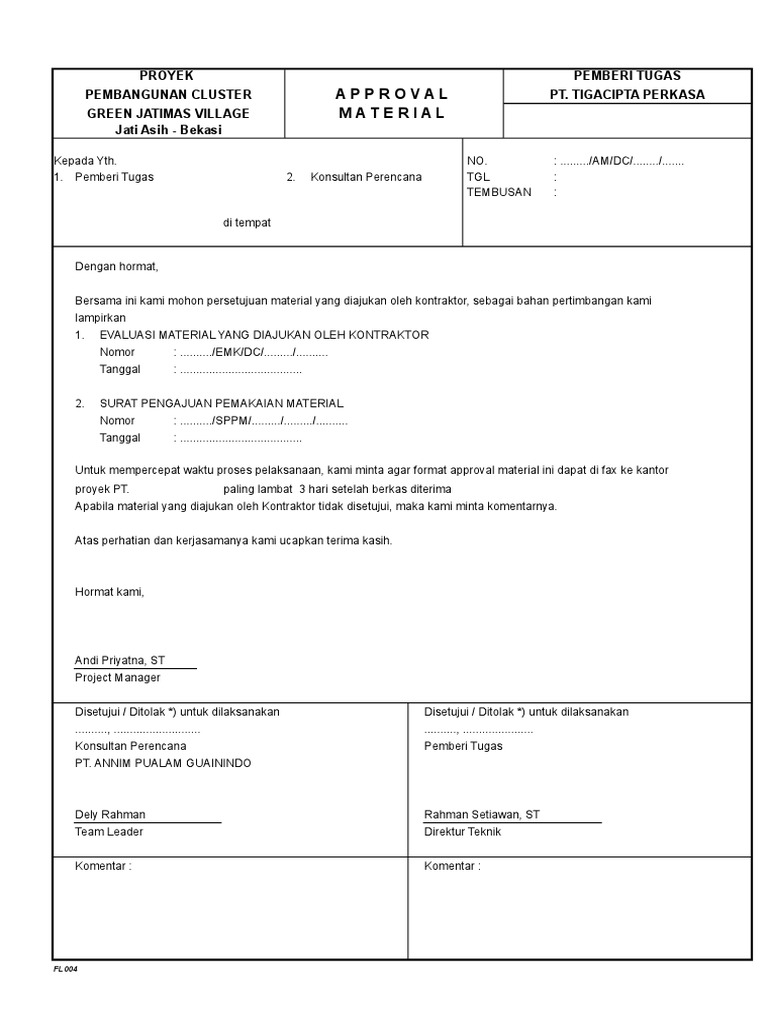 Approval Material | PDF | Teknologi & Rekayasa