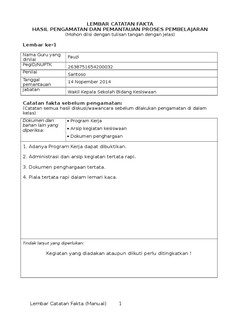 Contoh PKG Waka Kesiswaan | PDF
