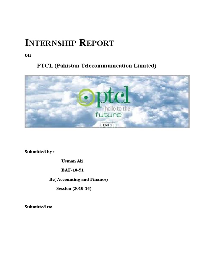 PTCL Internship Report | PDF | Internet Access | Debits And Credits
