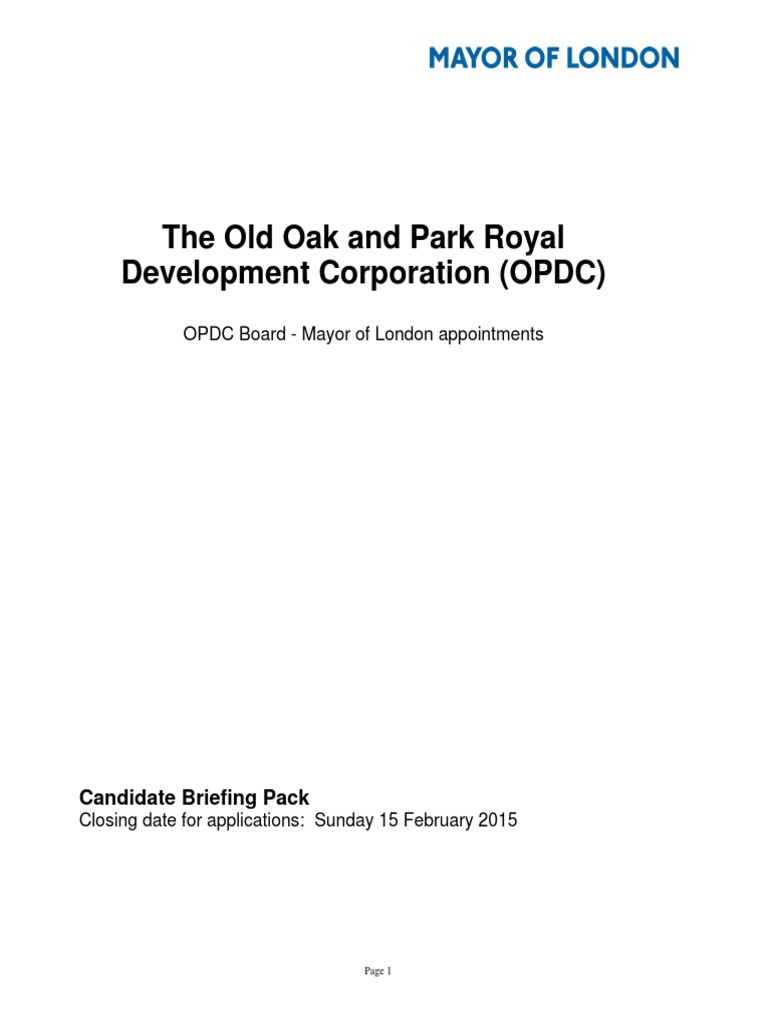 2015-01 OPDC Board Member Application Pack | PDF | Board Of Directors ...