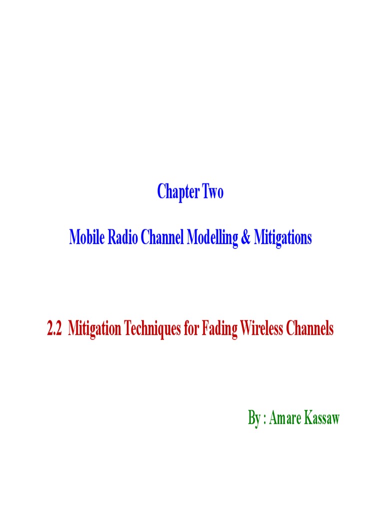 Chapter Two Mitigation Techniques | PDF | Equalization (Audio) | Forward Error Correction