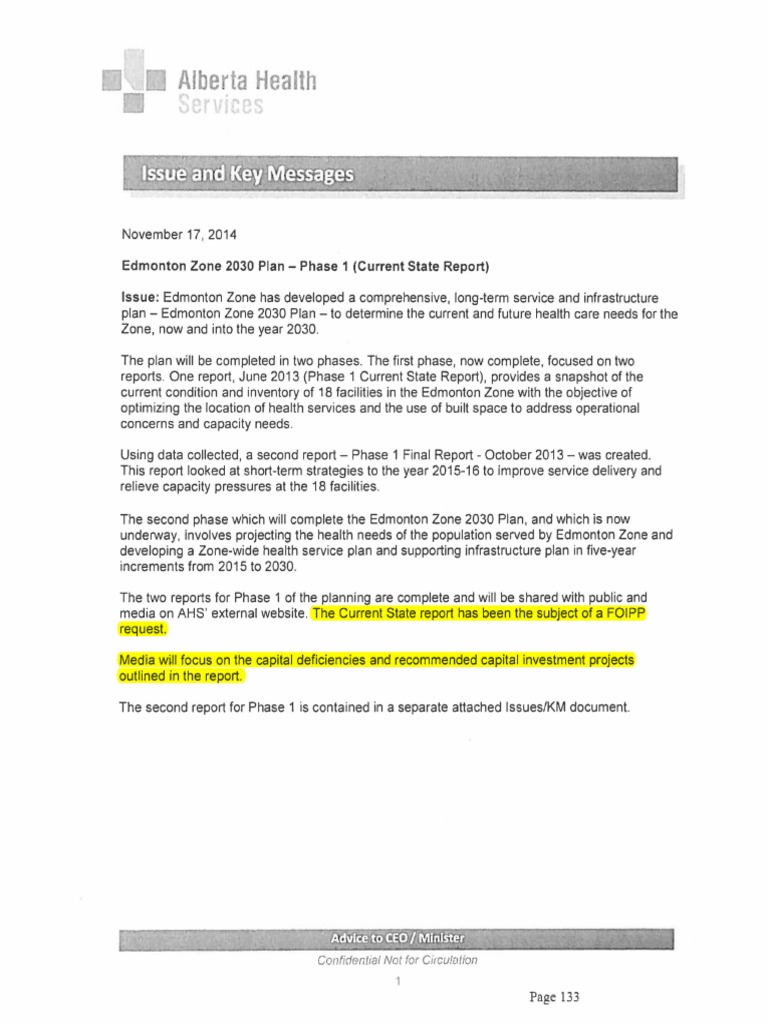 Internal AHS Briefing Note Highlights Patient Safety Concerns | PDF ...