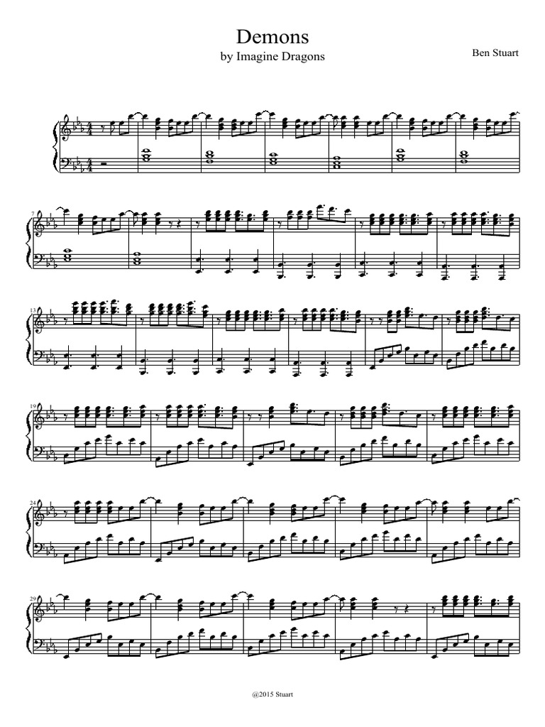 Imagine Dragons Demons Sheet Music