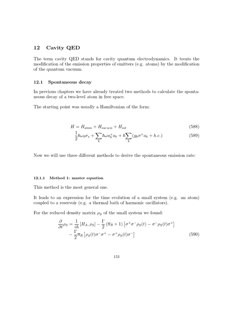 Cavity QED | PDF | Laser | Mechanics