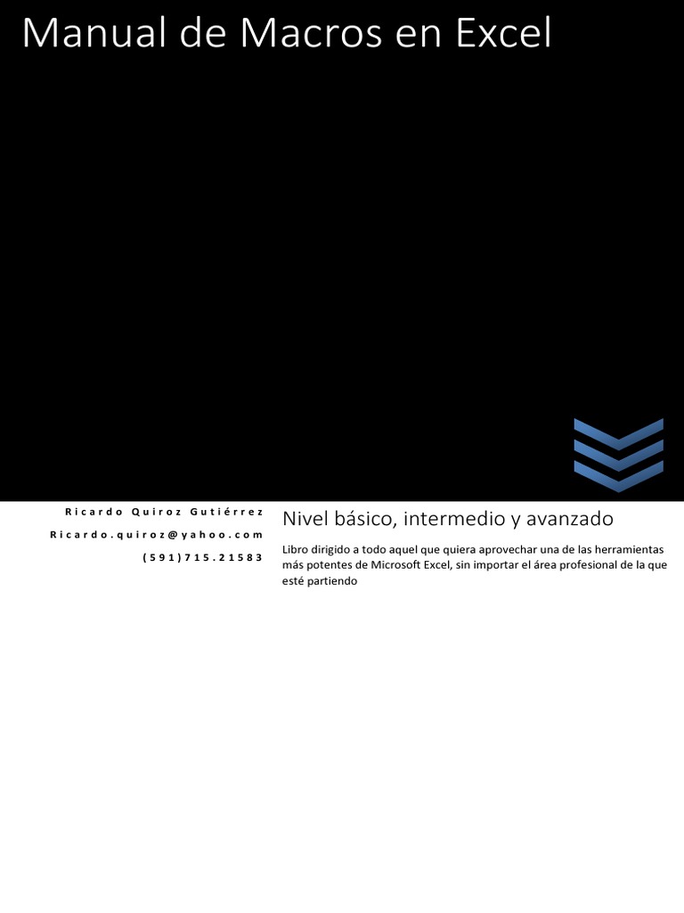 Manual Macros Excel | PDF | Macro (informática) | Visual Basic para Aplicaciones