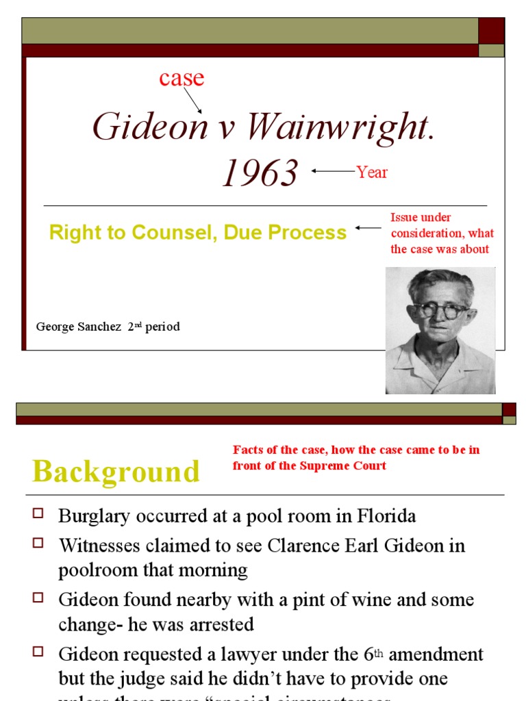 Gideon v. Wainwright: Right to Counsel | PDF