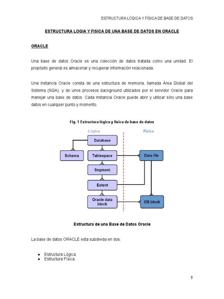 Estructura Lógica y Física en Oracle | PDF | Bases de datos | Archivo ...