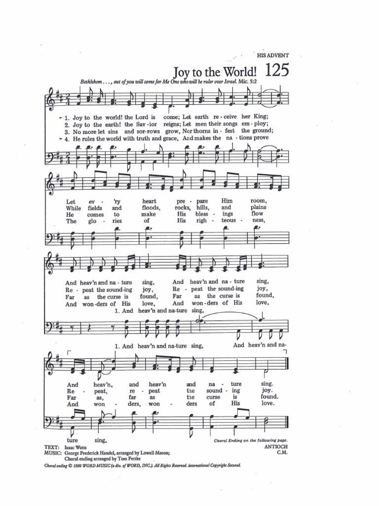 Joy To The World | PDF