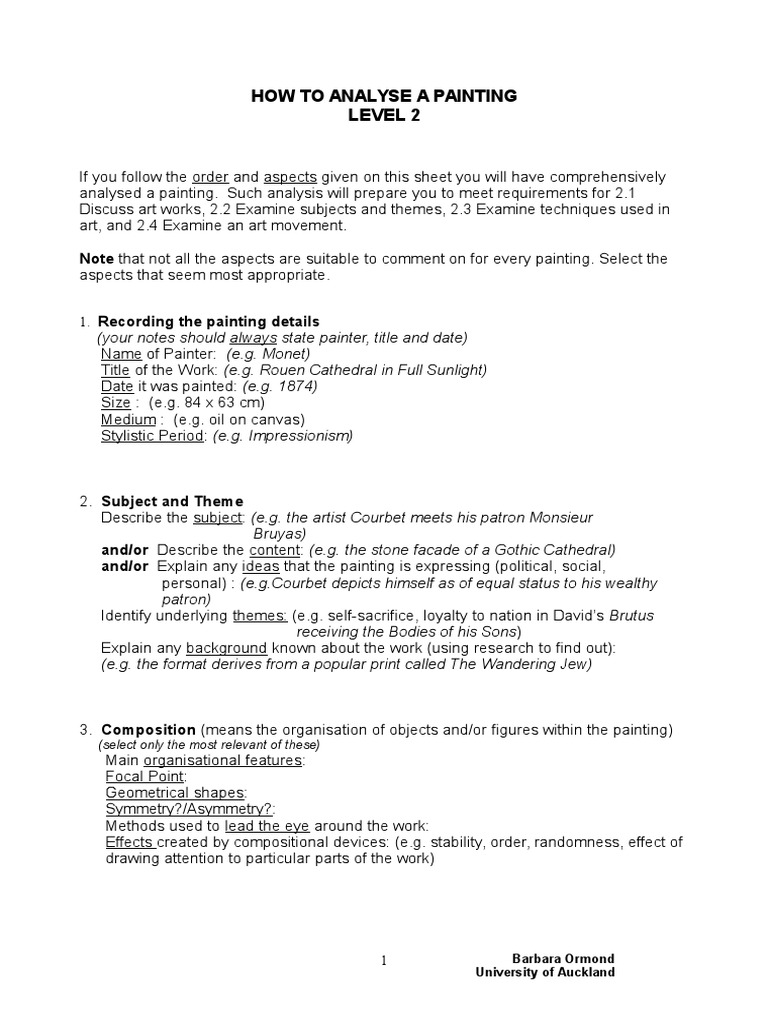 How To Analyse A Picture | Download Free PDF | Paintings | Perspective ...