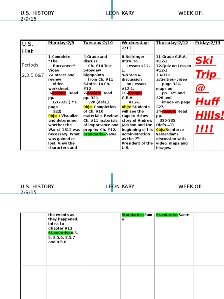 Lesson Plans Week 24 | PDF