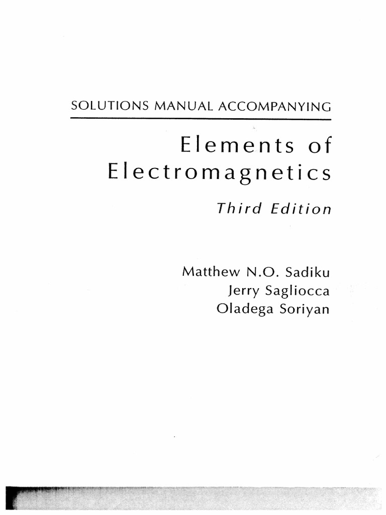 Solucionario Elementos de Electromagnetismo 3ra Ed. Sadiku | PDF