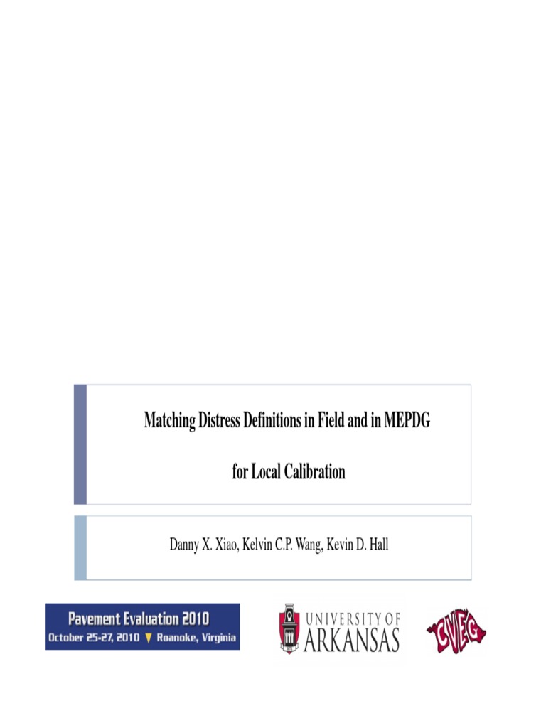 Matching Distress Definitions in Field and in MEPDG For Local ...