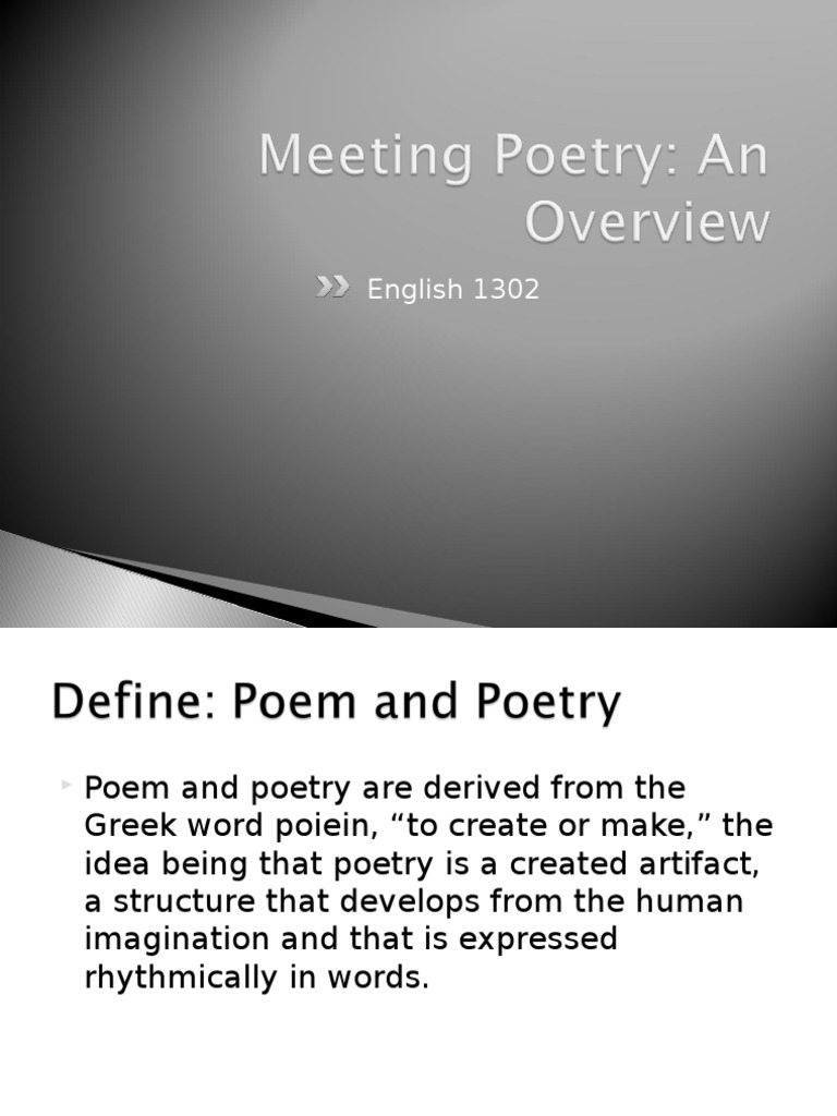 Intro To Poetry | PDF | Poetry | Cognitive Science