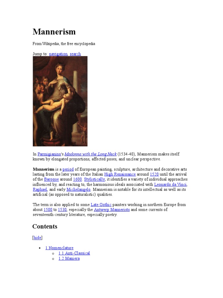 Mannerism | Style | Art Movements