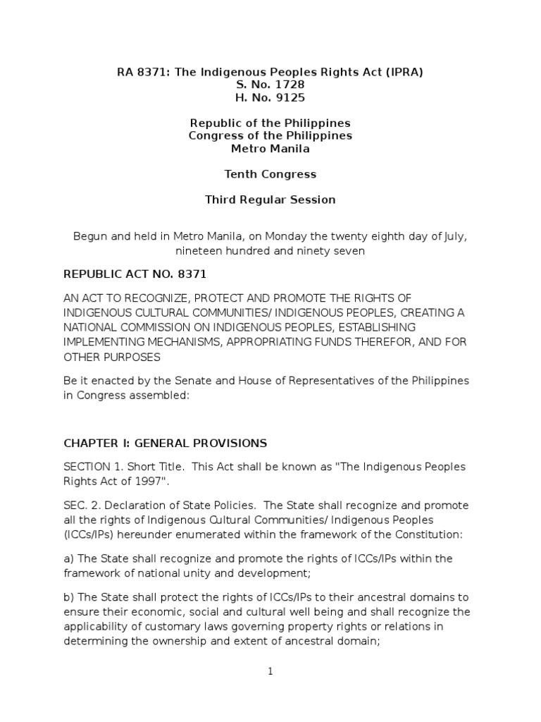 Ra 8371 | PDF | Intellectual Property | Human Rights