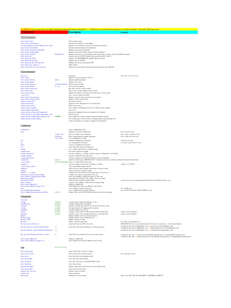 Juniper Commands v4 CLI | PDF | Firewall (Computing) | Computer File