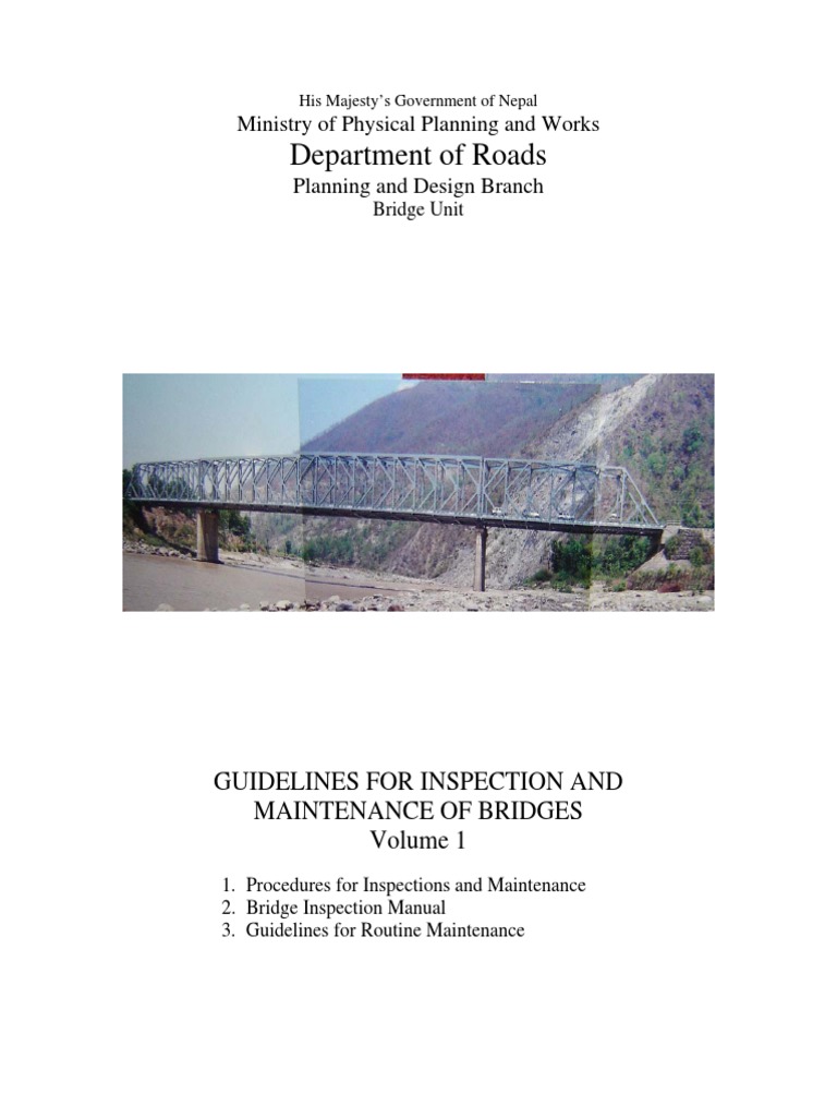 Guideline For Inspection and Maintenance of Bridge Volume 1 PDF | PDF ...
